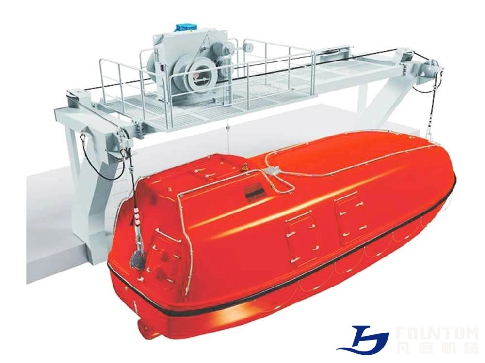 Lifeboat With Davit And Winch For Offshore Platforms - Fountom Marine